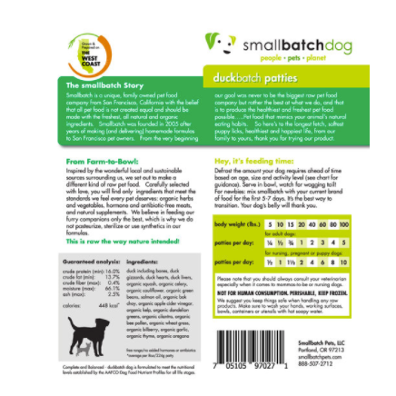 Small Batch Frozen Duck Sliders 3lb – DistrictDog_BK