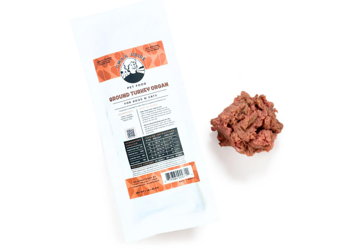 Oma's Pride Frozen Ground Turkey Organ 1 lb – DistrictDog_BK